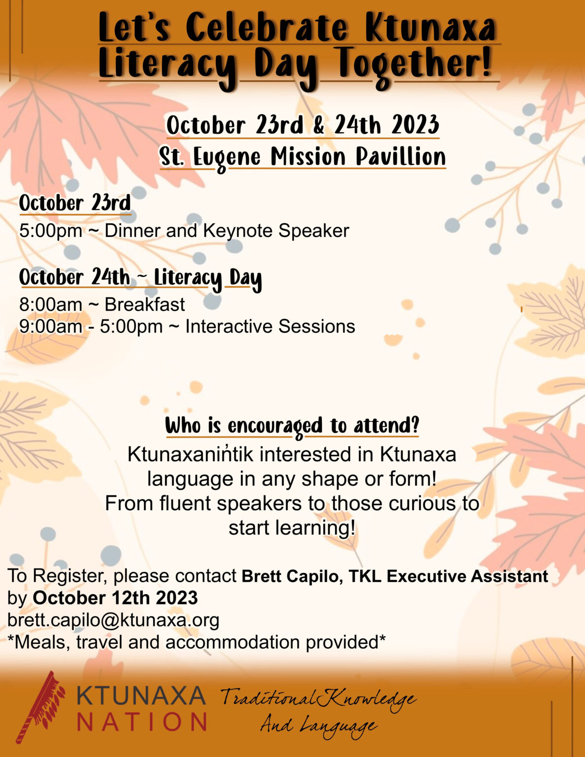 2023 Ktunaxa Literacy Day : Ktunaxa Nation