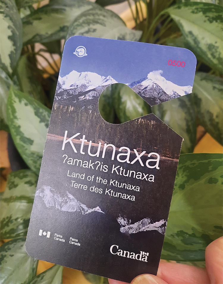 National Parks ‘hangtags’ for Ktunaxanin̓tik : Ktunaxa Nation
